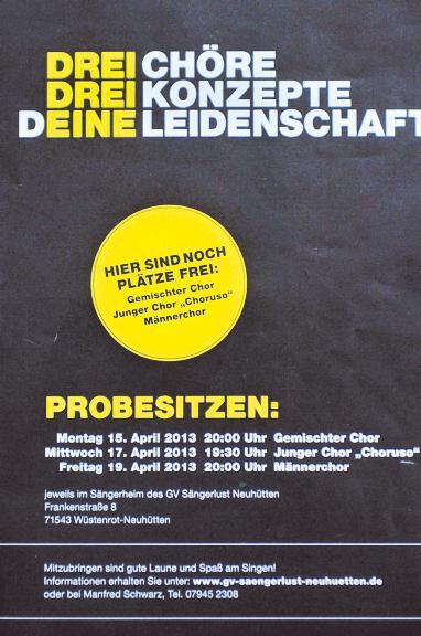 Probesitzen im Sängerheim - STIMME.de