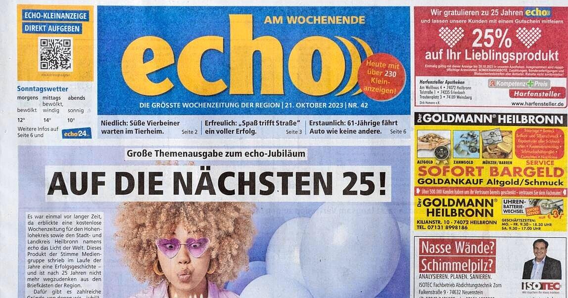 Echo: Größte Wochenzeitung der Region wird 25 Jahre alt - STIMME.de