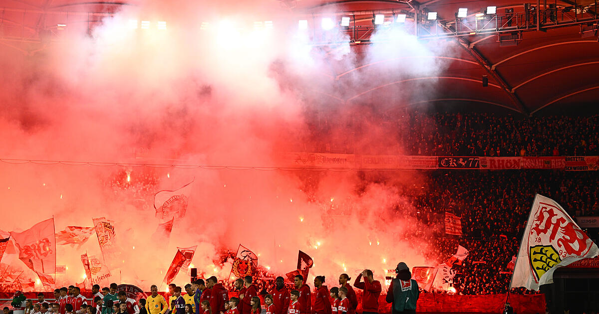 Pyroshow der VfB-Fans vor Bayern-Spiel – die Bilder - STIMME.de