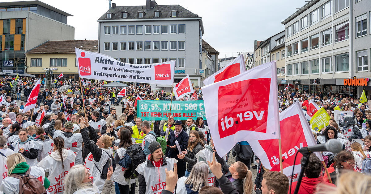 3000 Streikende bei Kundgebung in Heilbronn: Verdi fordert Wertschätzung und wirkliche Angebote ...