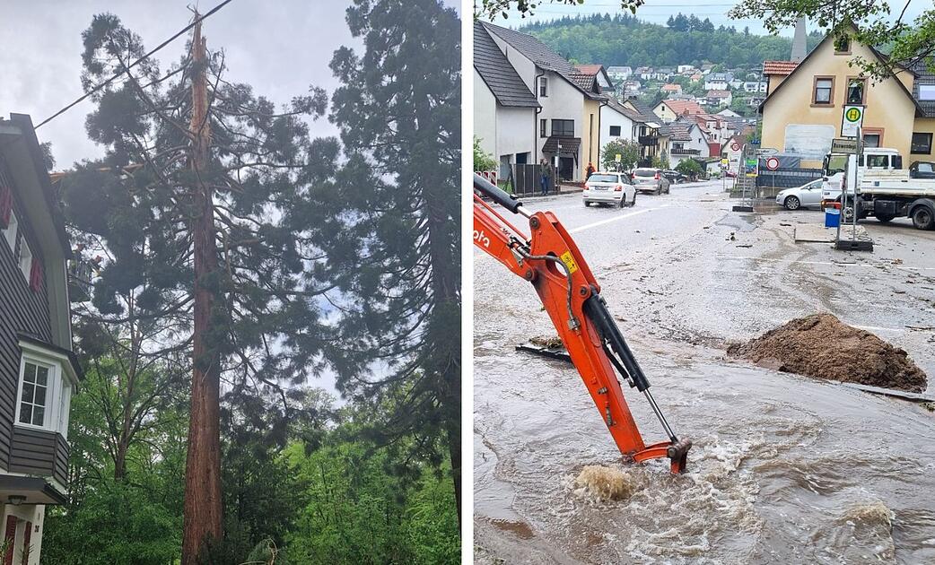 Blitzeinschläge und Hochwasser: Unwetter hinterlässt Spuren in Baden-Württemberg - STIMME.de