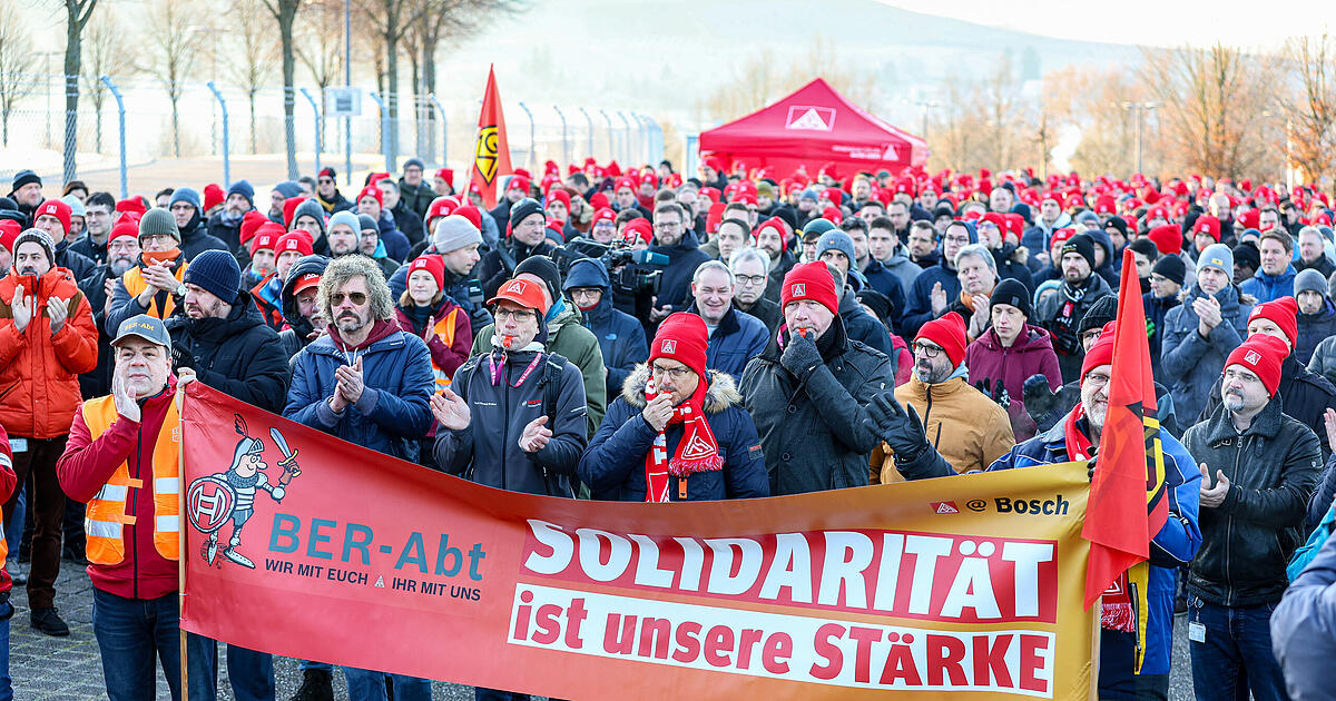 Protest gegen Stellenabbau bei Bosch: Aktionstag der IG-Metall in ...