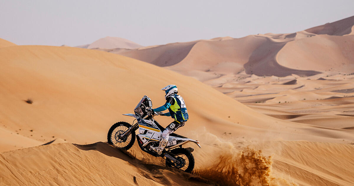 Motorradpilot Markus Hertlein aus Westernhausen startet bei der Rallye ...