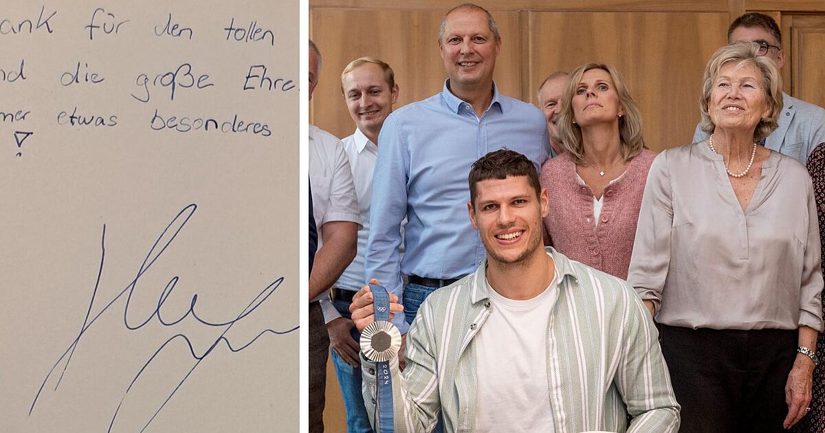 Sebastian Heymann darf sich als erster Handballer ins Goldene Buch der ...